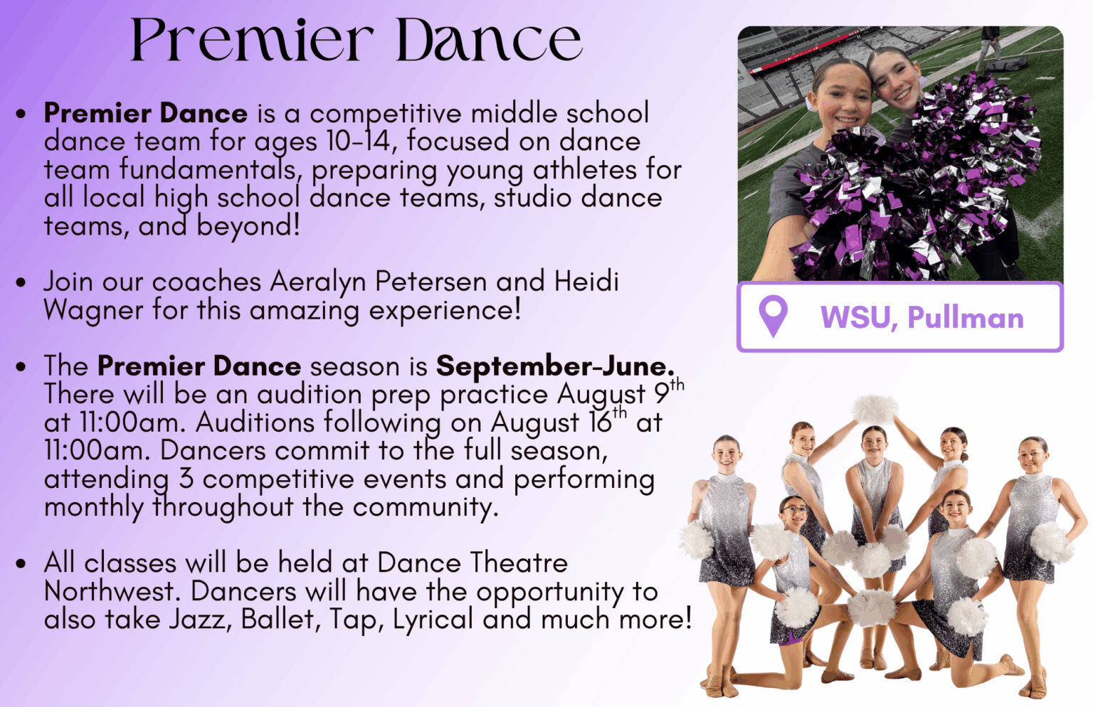 Premier Dance Team for Middle Schoolers – Dance Theatre Northwest